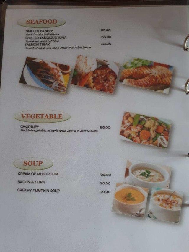 Menu at Terrazas de flores cafe, Cebu City