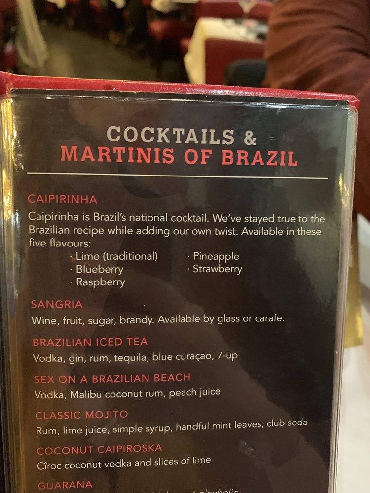 Menu at Brasa Brazilian Steakhouse, Niagara Falls