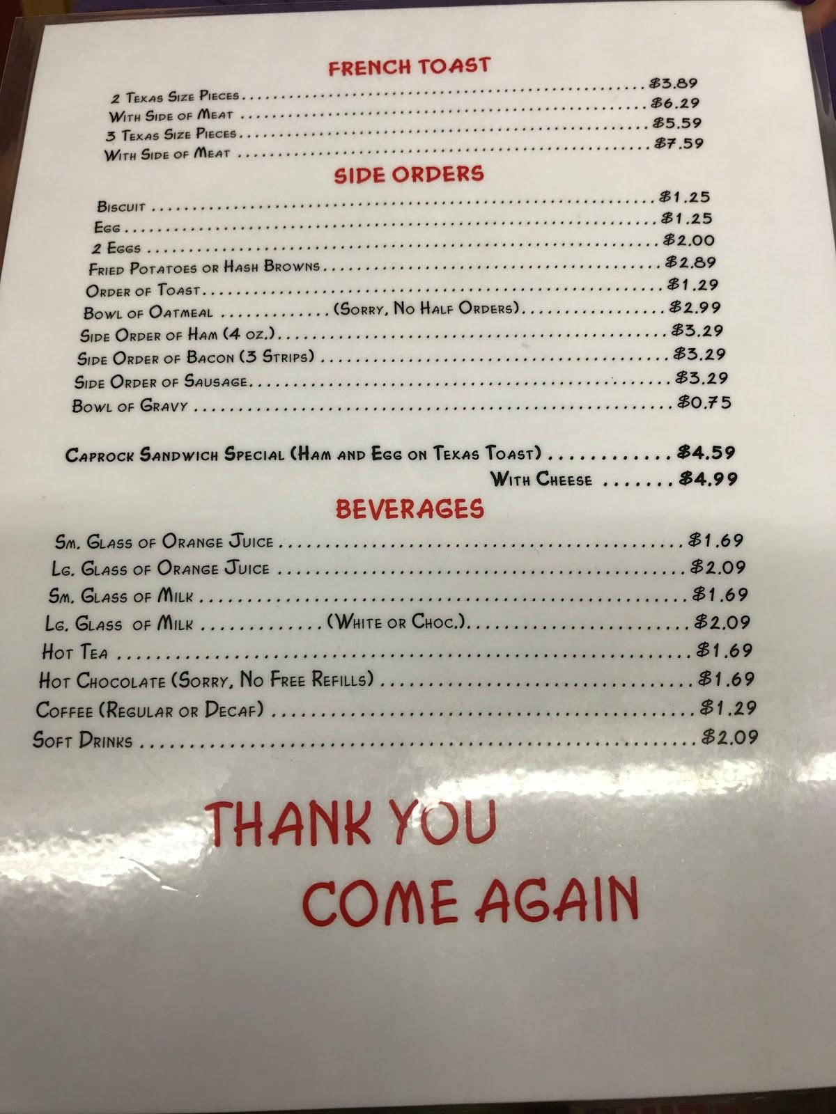 Menu at Hodie's Bar-B-Q, Dalhart