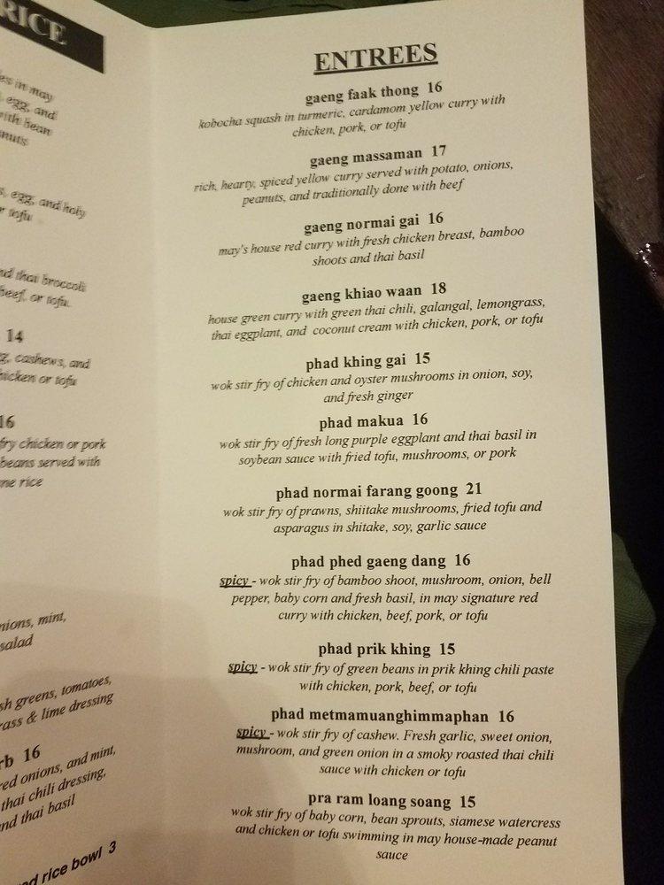 Menu at MAY KITCHEN + BAR, Vashon