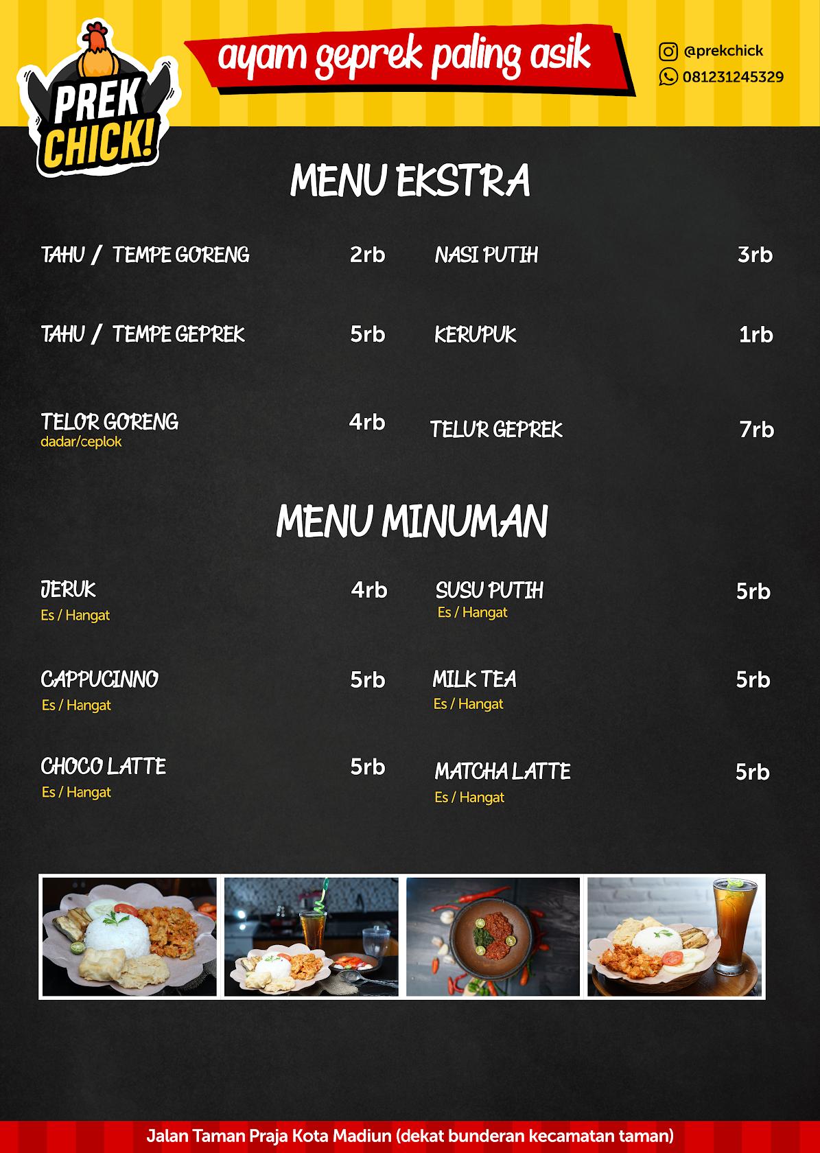 Menu at PREKCHICK! Ayam Geprek Paling Asik restaurant, Madiun