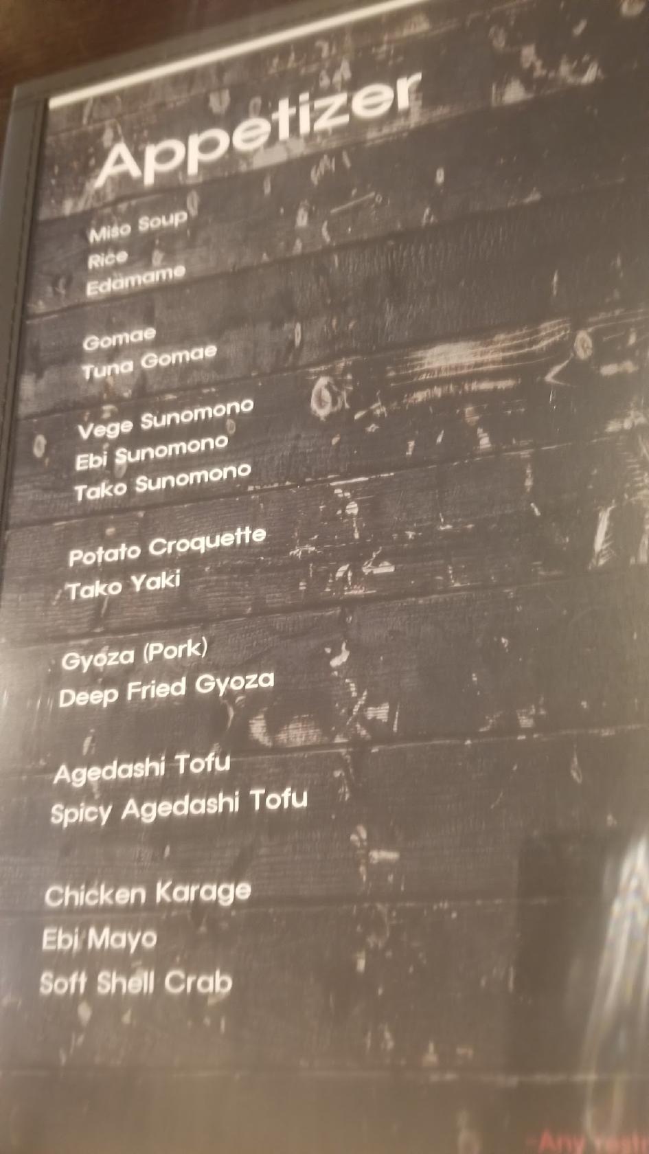 Menu at Sushi Zion restaurant, Surrey, 168 St