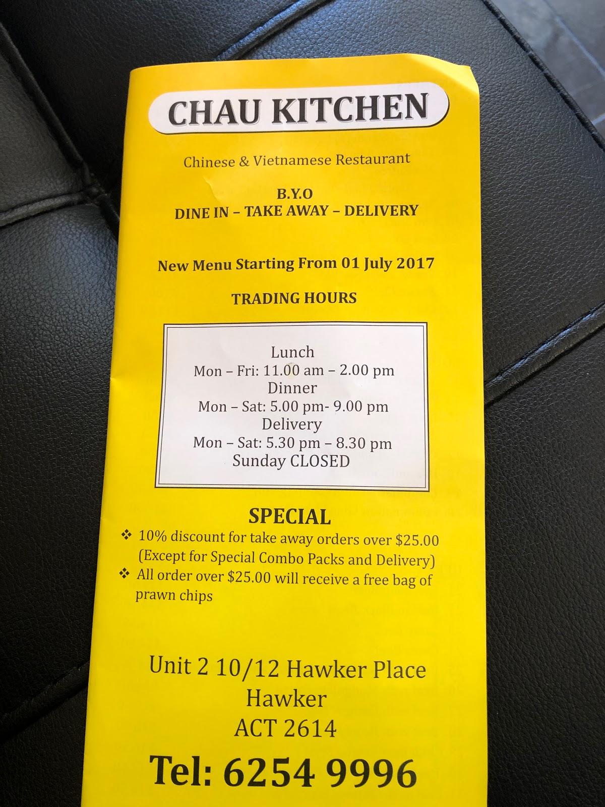 Chau Kitchen in Hawker - Asian restaurant menu and reviews