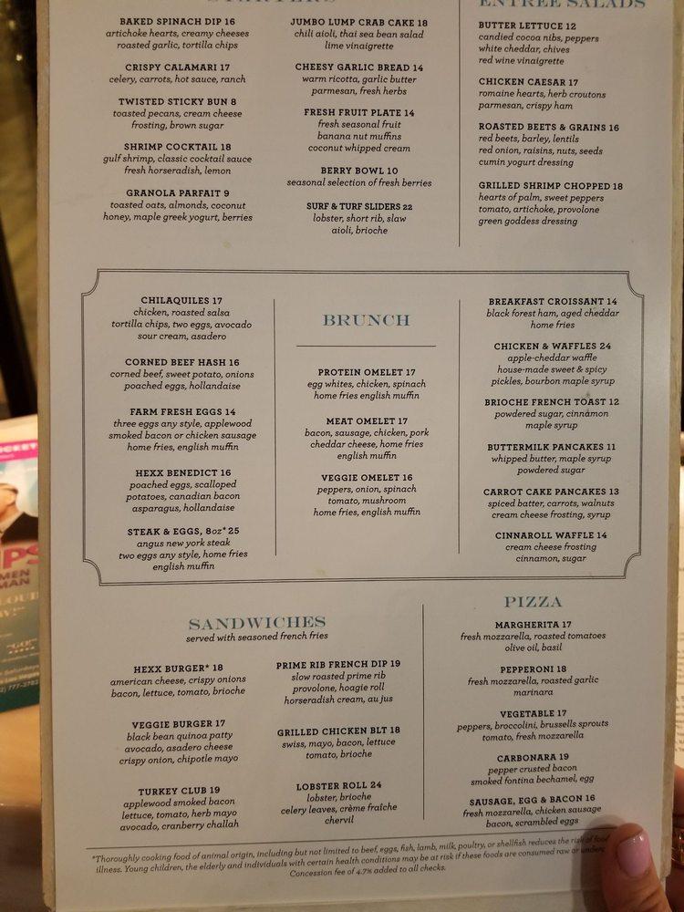 Menu at HEXX kitchen + bar, Las Vegas