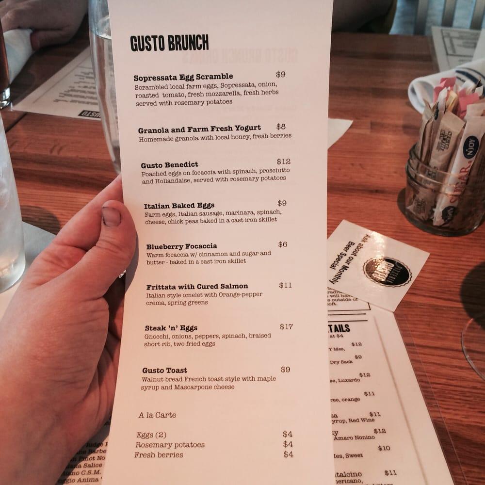 Menu at Pizzeria Gusto, Oklahoma City, N Walker Ave