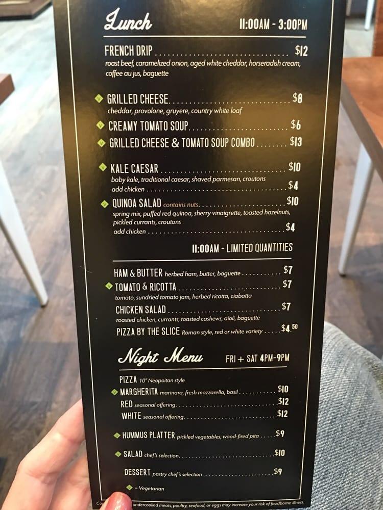 Menu at La Colombe Coffee Roasters cafe, Philadelphia, Frankford Ave