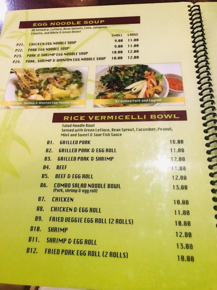Menu at Pho BC restaurant, Lexington, 171 W Lowry Ln #168