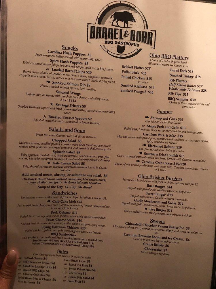 Menu at Barrel & Boar Newark, Newark