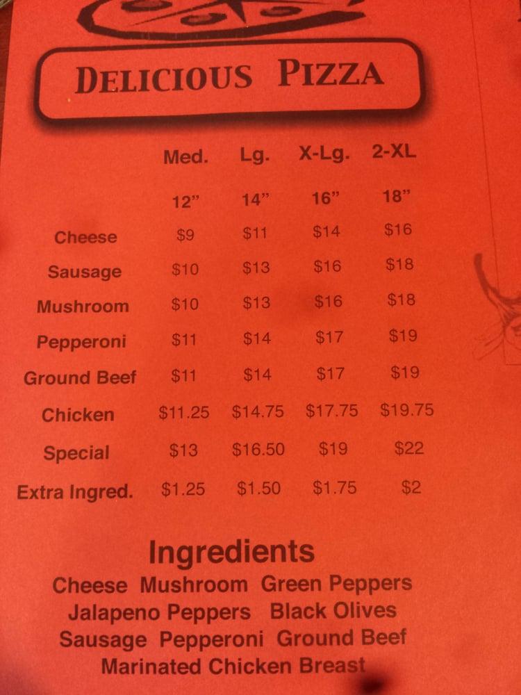 Menu at Elliots Augusta Pizza & Grill pizzeria, Chicago
