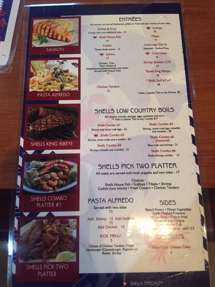 Menu at Sea Shells Seafood Restaurant, Warner Robins