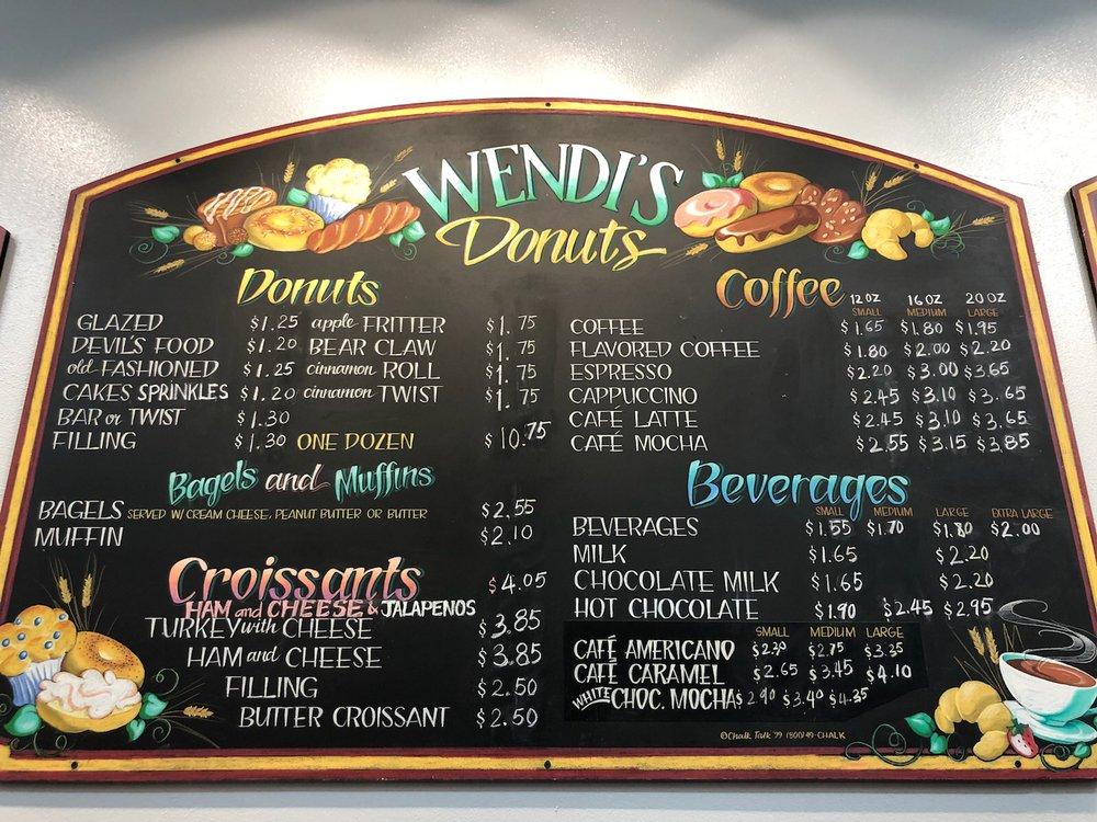 Carta del pub y bar Wendi's Donuts, Rancho Santa Margarita, Oso Pkwy