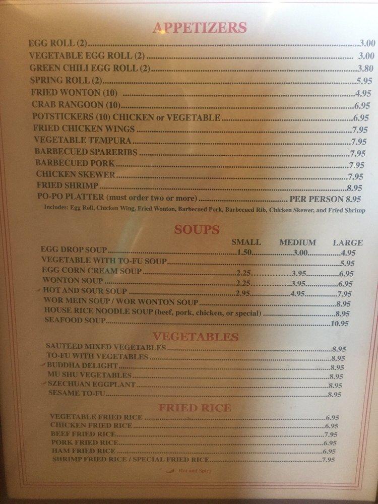 Menu at Mandarin Restaurant, Albuquerque, Carlisle Blvd NE