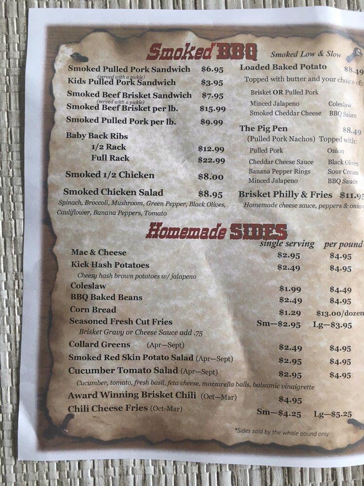 Menu at Smoky Martins BBQ, Meadville