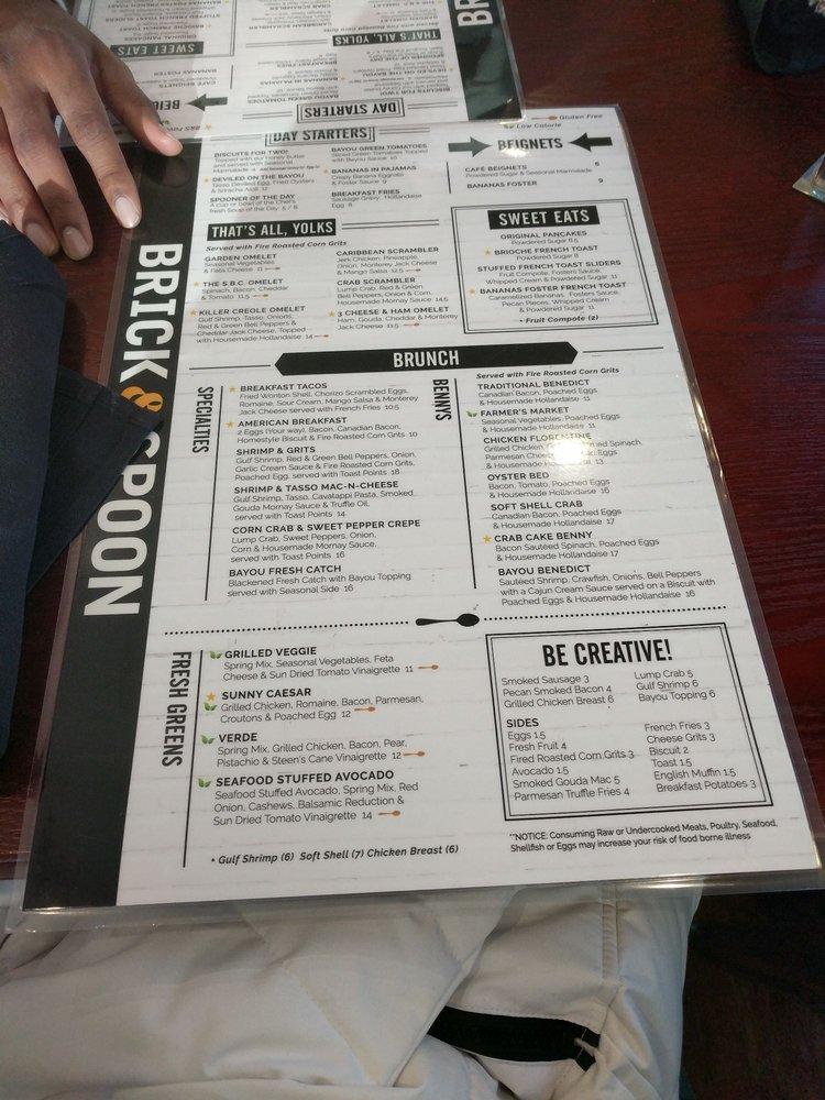 Menu at Brick and Spoon - Pigeon Forge restaurant, Pigeon Forge
