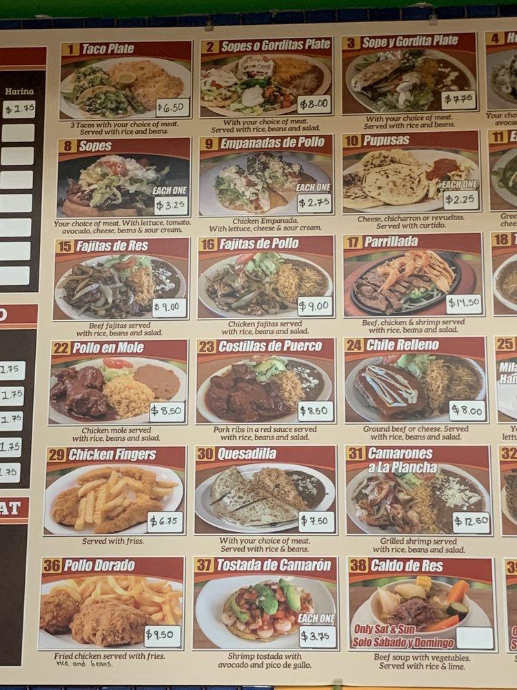 Menu at Crazy Tacos restaurant, Plano