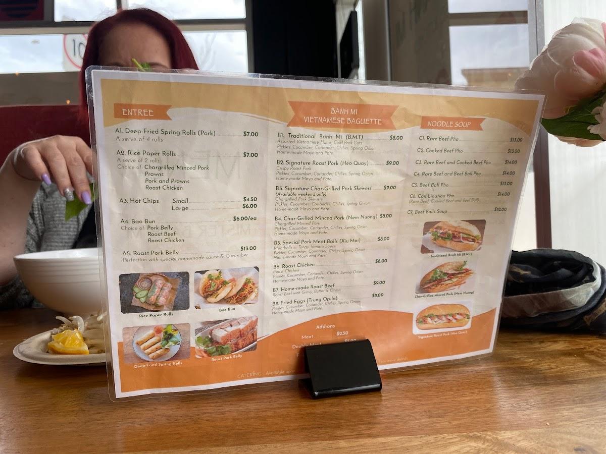 Menu at Mister Banh Mi Vietnamese Kitchen restaurant, Ellenbrook