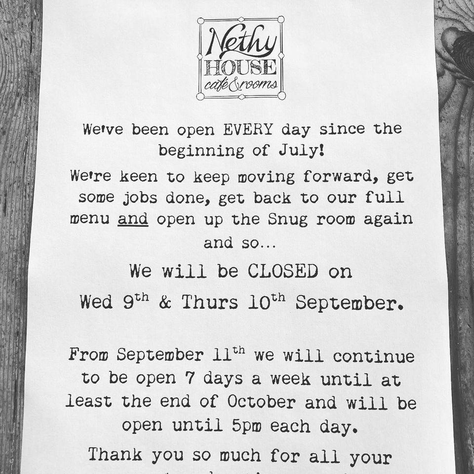 Menu at Nethy House Cafe & Rooms, England