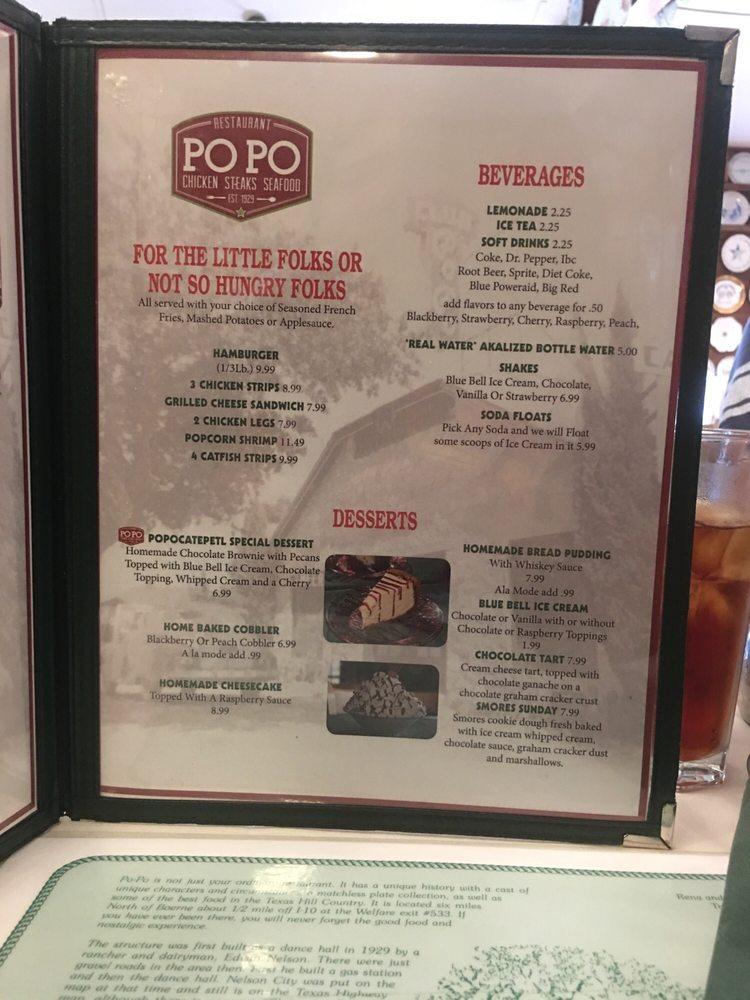 Menu at PoPo Family Restaurant, Boerne