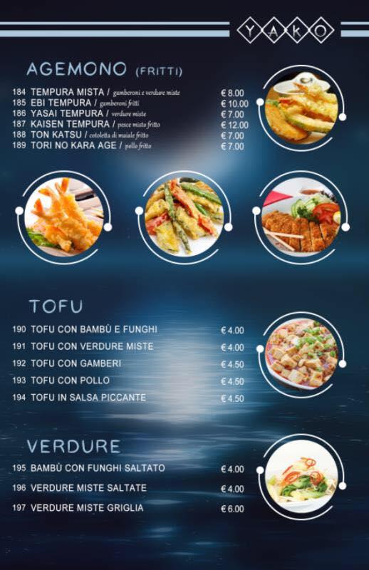 Menu at Yako Asian Fusion restaurant, Cesena, Viale Gaspare Finali