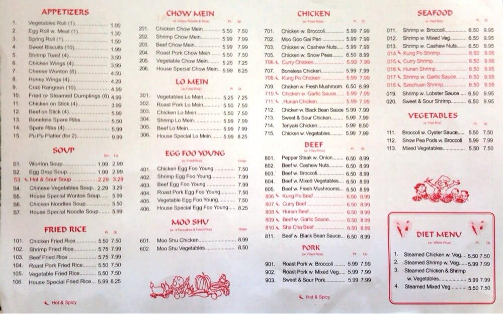 Menu at Mei Mei House Chinese Restaurant, Simpsonville
