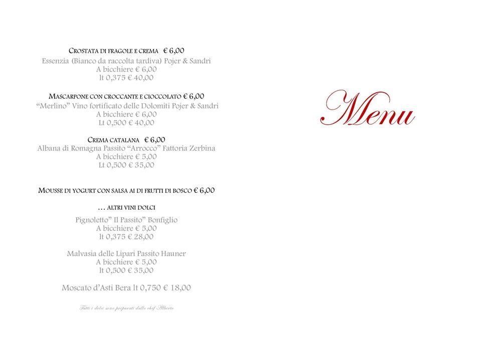 Menu da Trattoria Monte Donato ristorante, Bologna