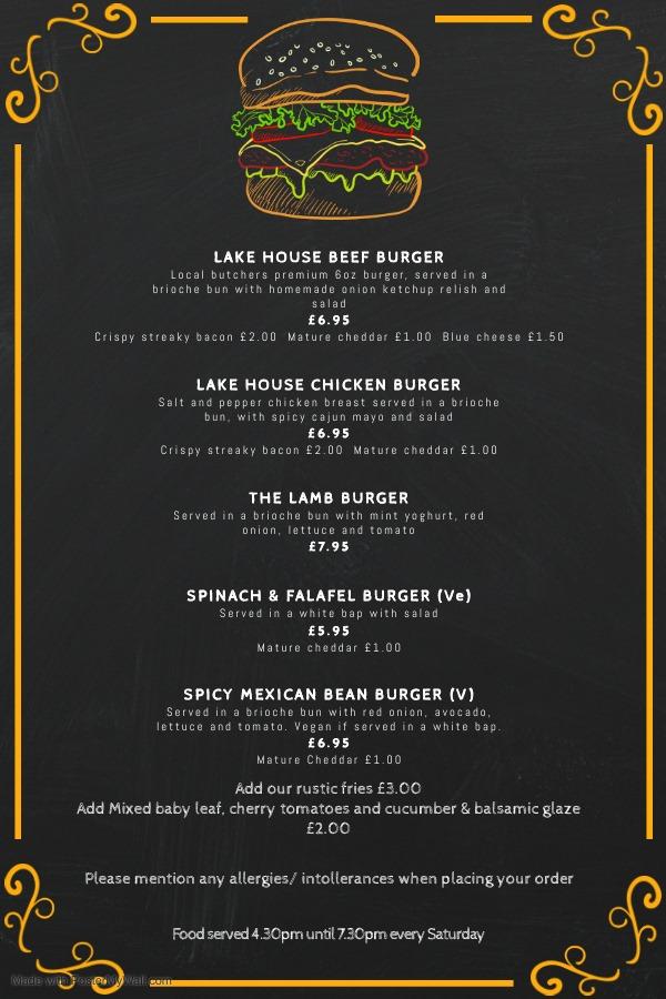 Menu at Lake House Cafe, Taplow