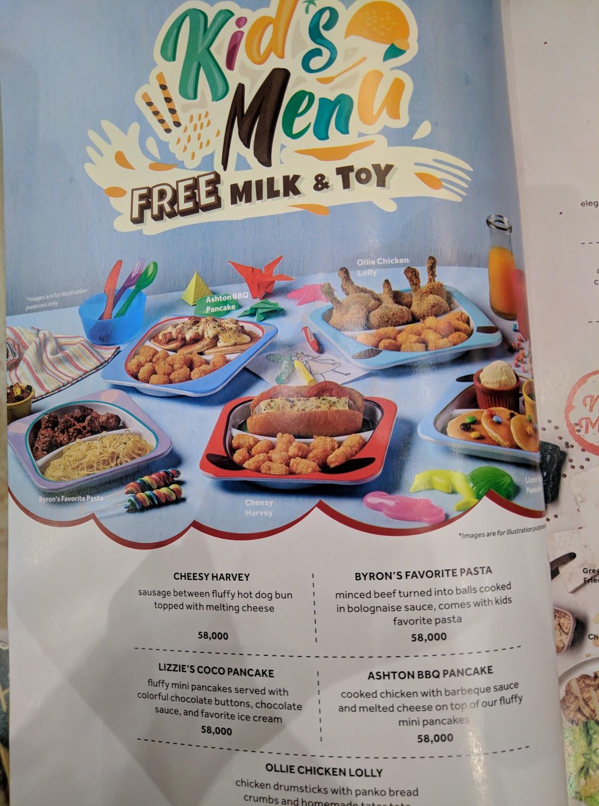 Menu at Pancious restaurant, Jakarta, Jl. Metro Pondok Indah