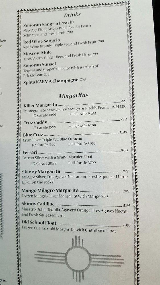 Menu at The Original Blue Adobe Grille pub & bar, Mesa