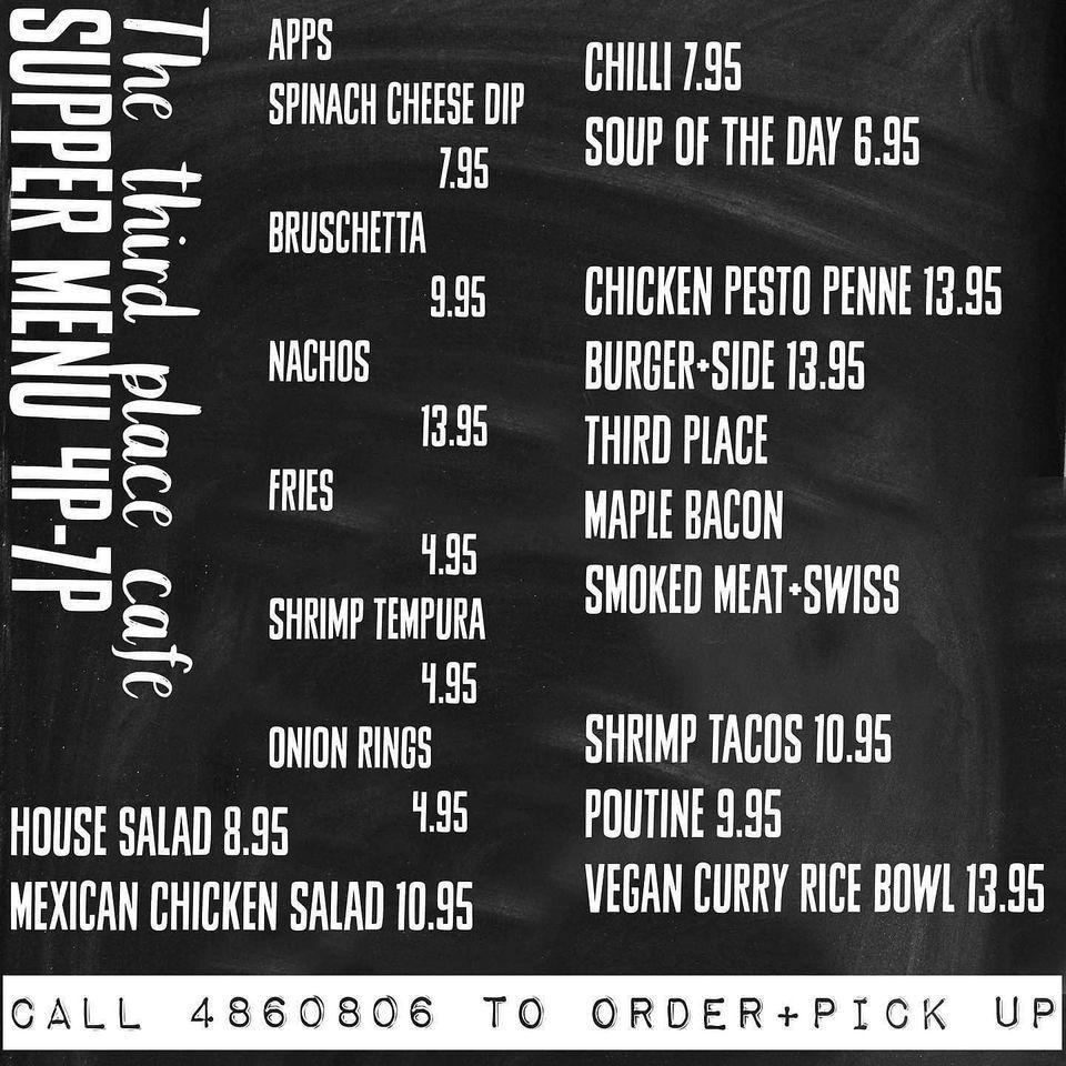 Menu At The Third Place Cafe Bistro Grand Falls Windsor 164 Main St Menu At The Third Place Cafe Bistro Grand Falls Windsor 164 Main St