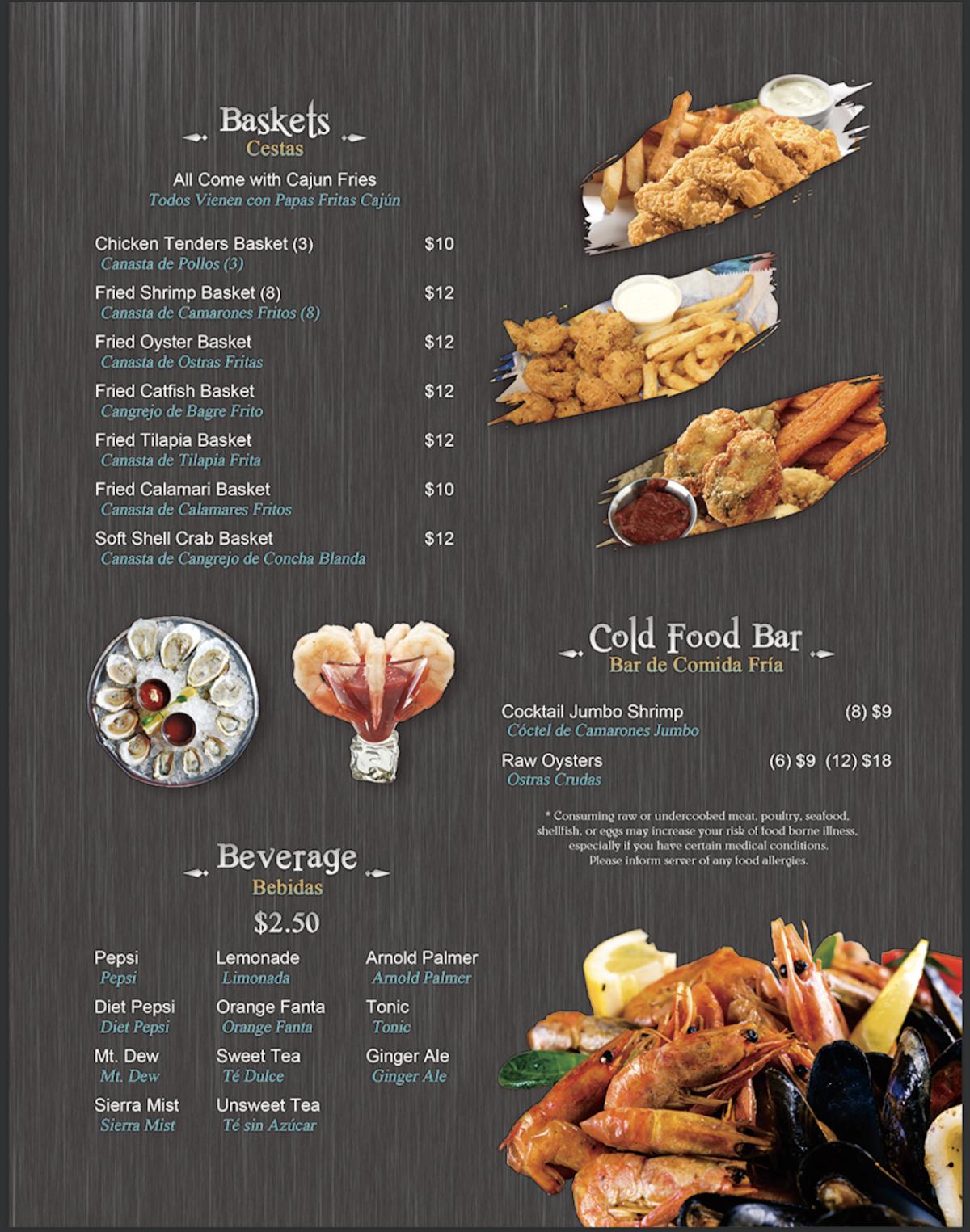 Menu at Crab Island Cajun Seafood & Bar, Clifton