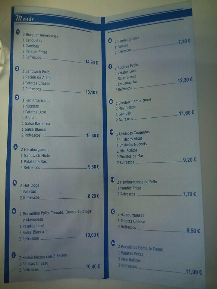 Carta de Pizzería Don Rigo, Albatera