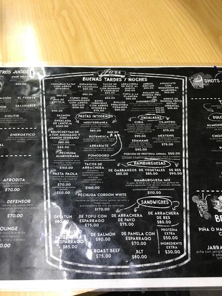 Menu at Jars restaurant, Acapulco, Calle Piloto Antón de Alaminos ...
