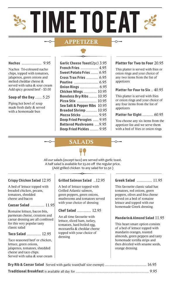 Menu at Keepers Restaurant & Lounge, Davidson, Hwy 11 S