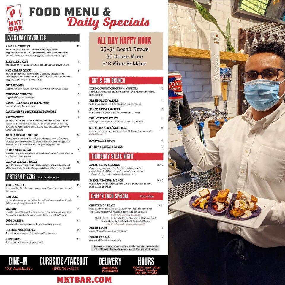 Menu at MKT Bar, Houston