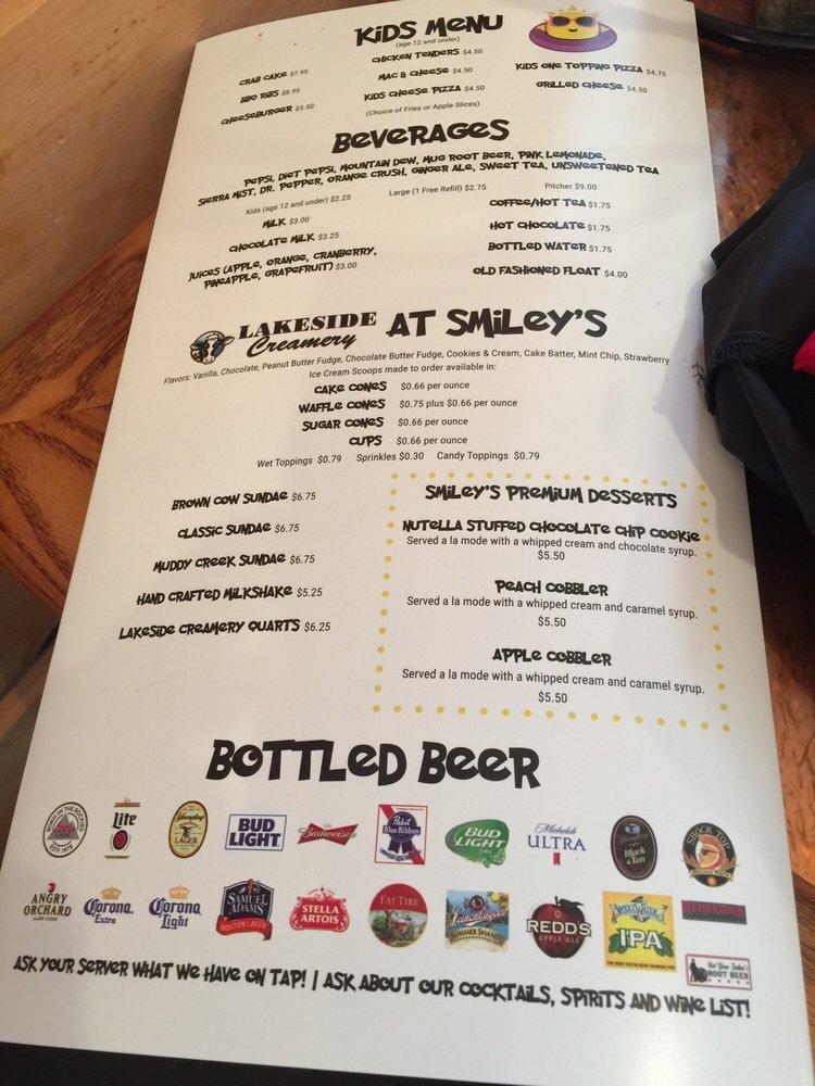Menu at Smileys pizzeria, McHenry, 72 Fort Dr