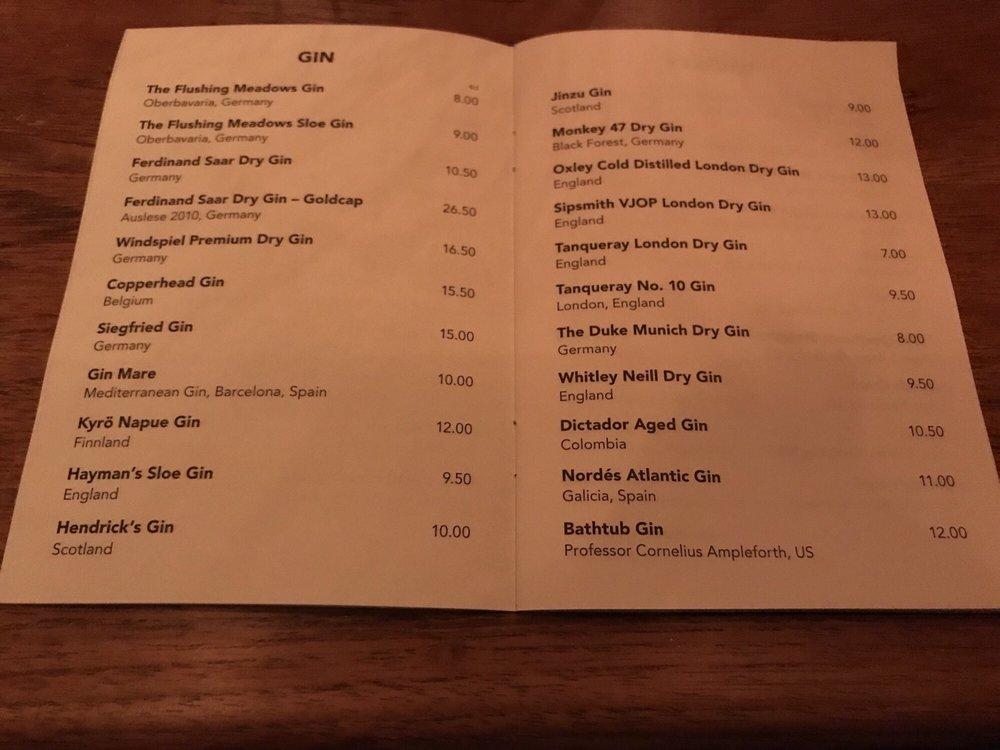 Menu at The Flushing Meadows pub & bar, Munich