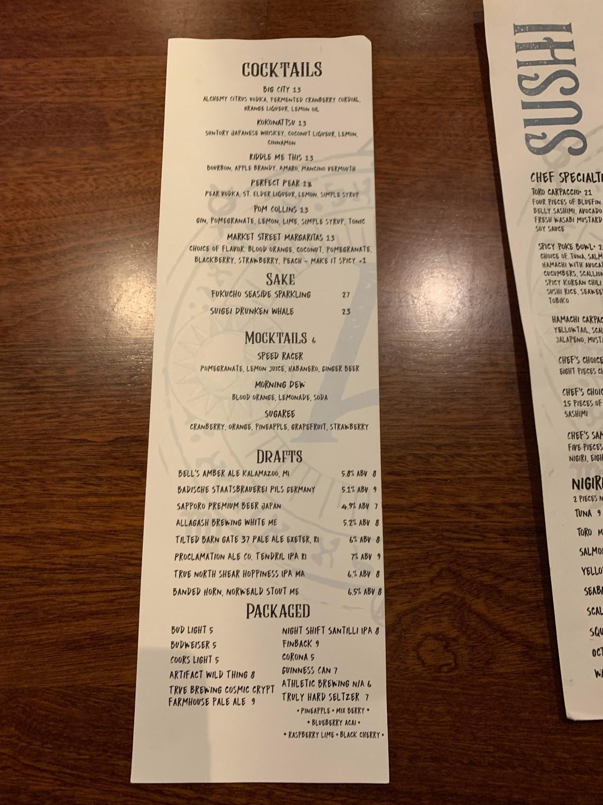 Menu at Alchemy Lynnfield restaurant, Lynnfield