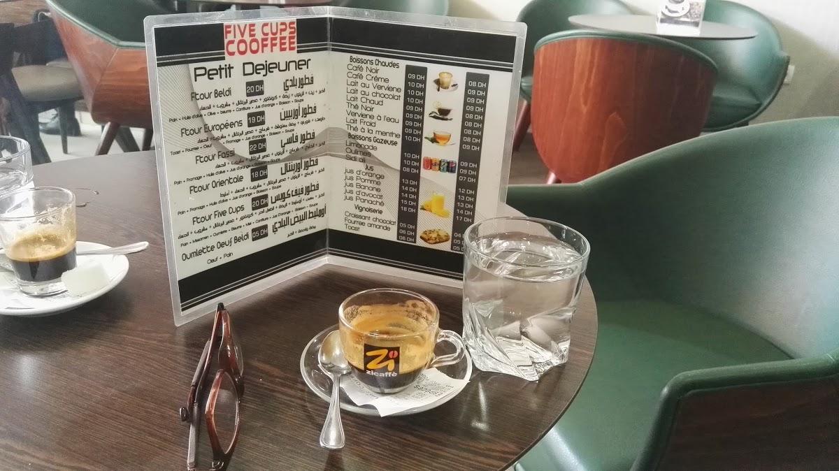 Menu at Five cups coffee cafe, Casablanca