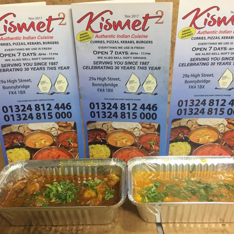 Menu at Kismet fast food, Bonnybridge