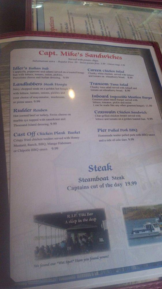 Menu at RiverWatch restaurant, Lawrenceburg