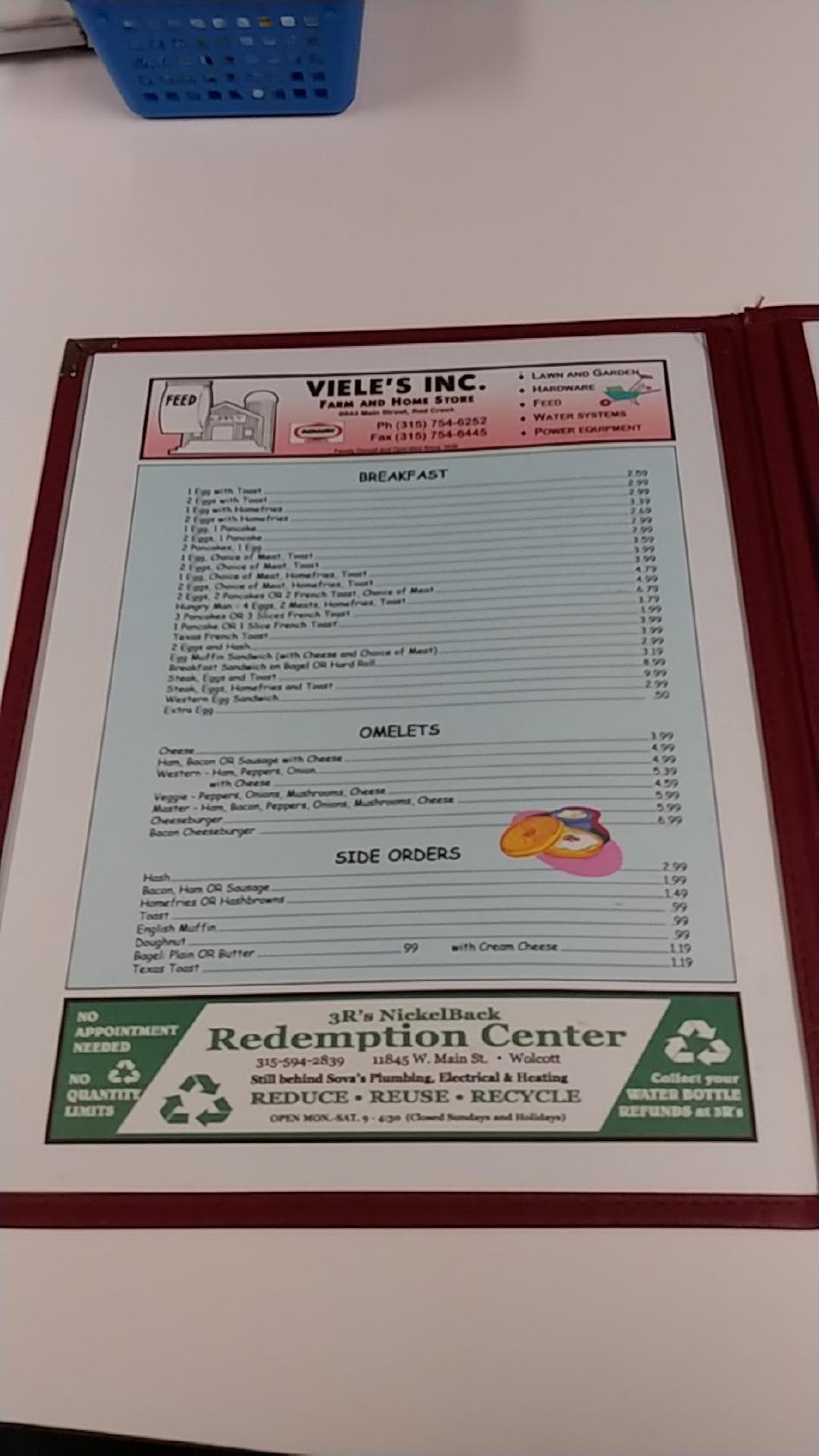 Menu at 104 Store restaurant, Red Creek