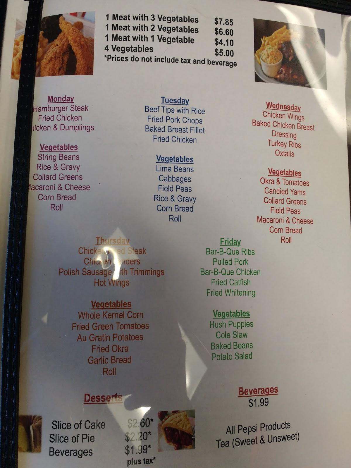 Menu at Brookwood BBQ Cafe, Brookwood