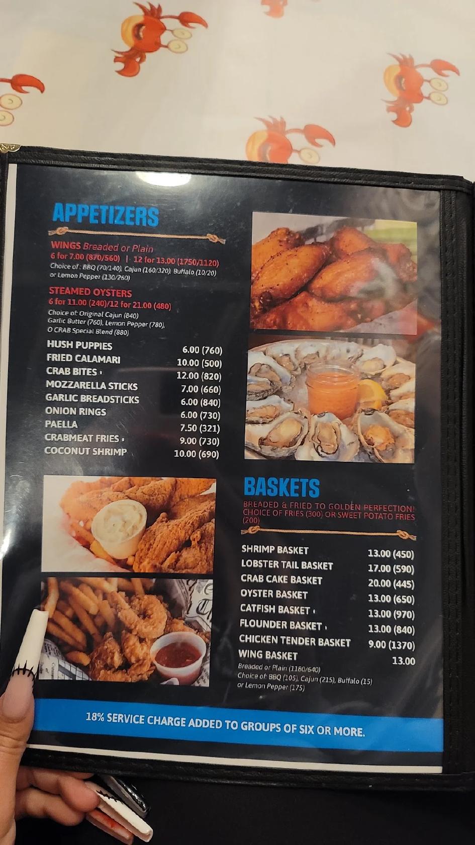 Menu at O Crab pub & bar, Nampa