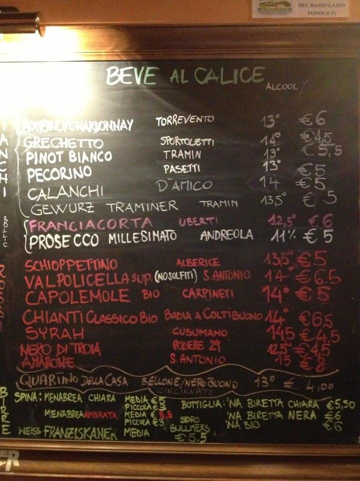 Menu at Ai Tre Scalini pub & bar, Rome, Via Panisperna