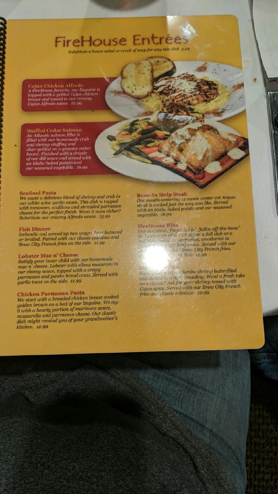 Menu at Firehouse Grille & Pub, Willoughby Hills