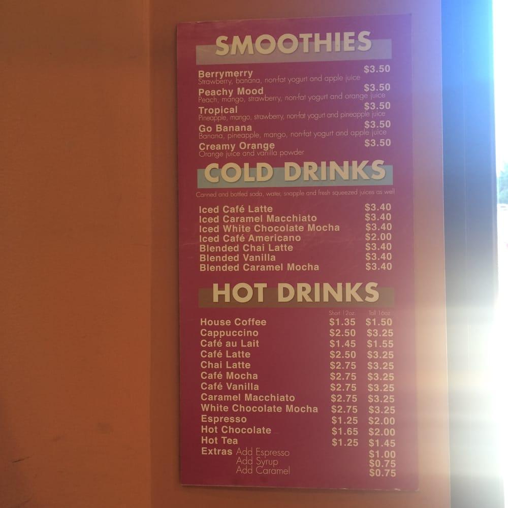 Menu at Grace Cafe, Los Angeles