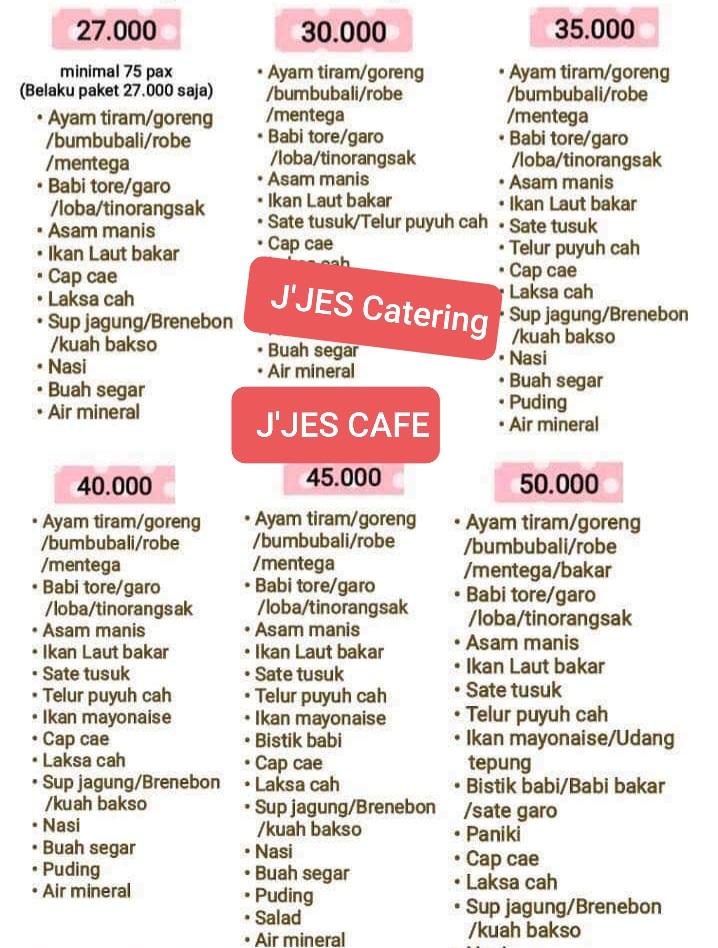 Menu at J'JES CAFE (Food & Cookies), Kembuan