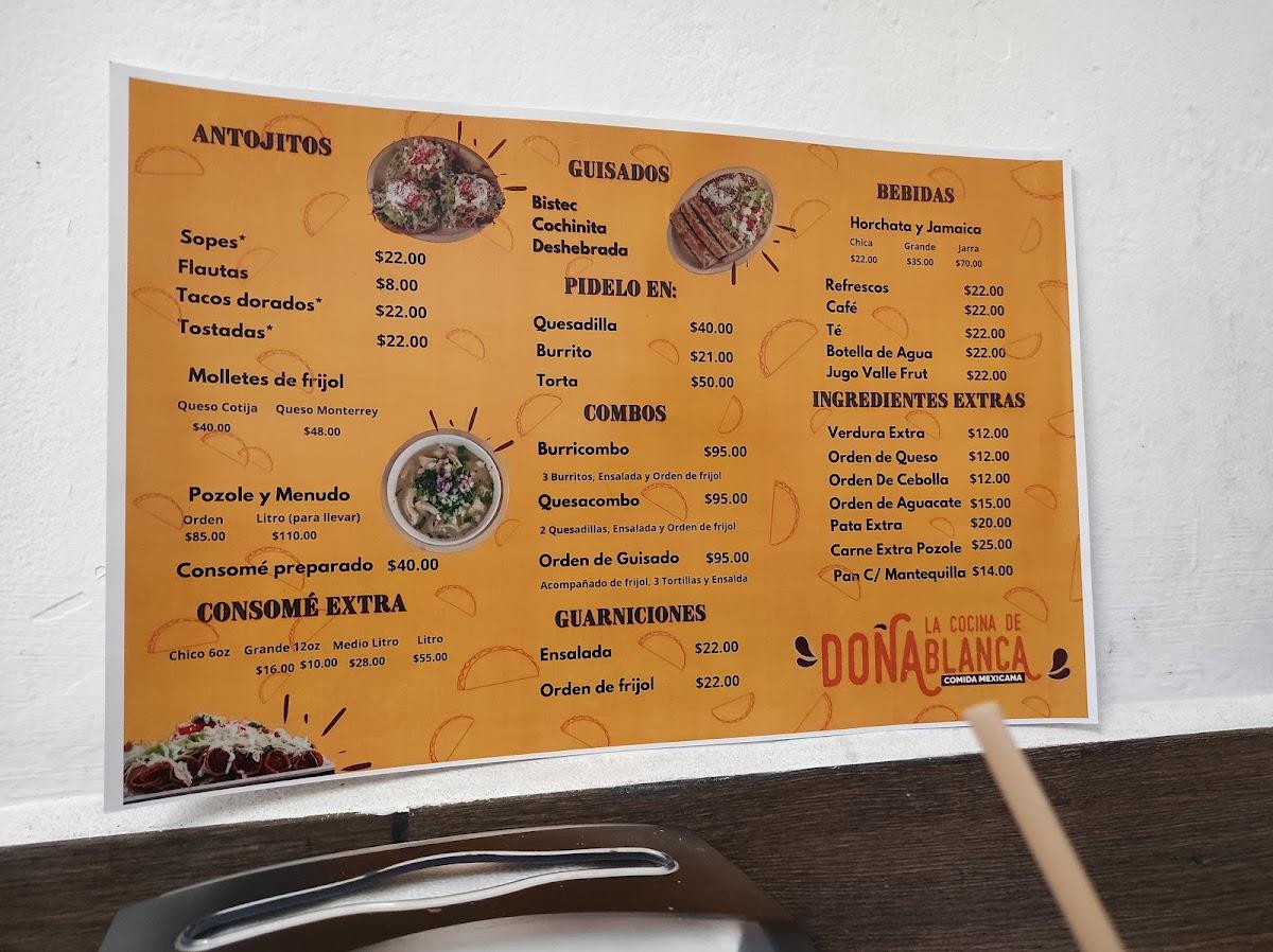 Carta del restaurante La Cocina De Doña Blanca, San Luis Río Colorado ...