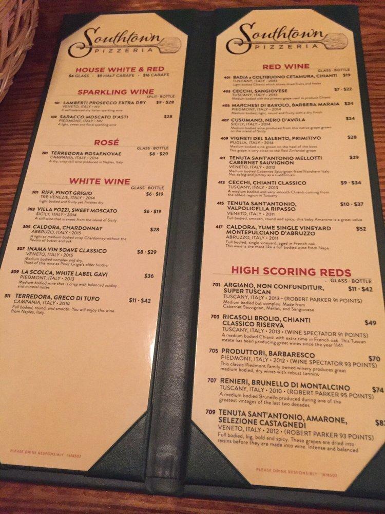 Menu at Southtown Pizzeria, Italian Cuisine, San Antonio, 728 S Presa St