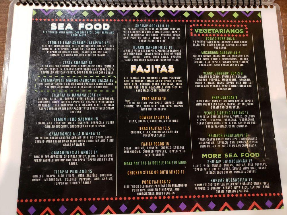 Menu at El Fogon restaurant, West Des Moines